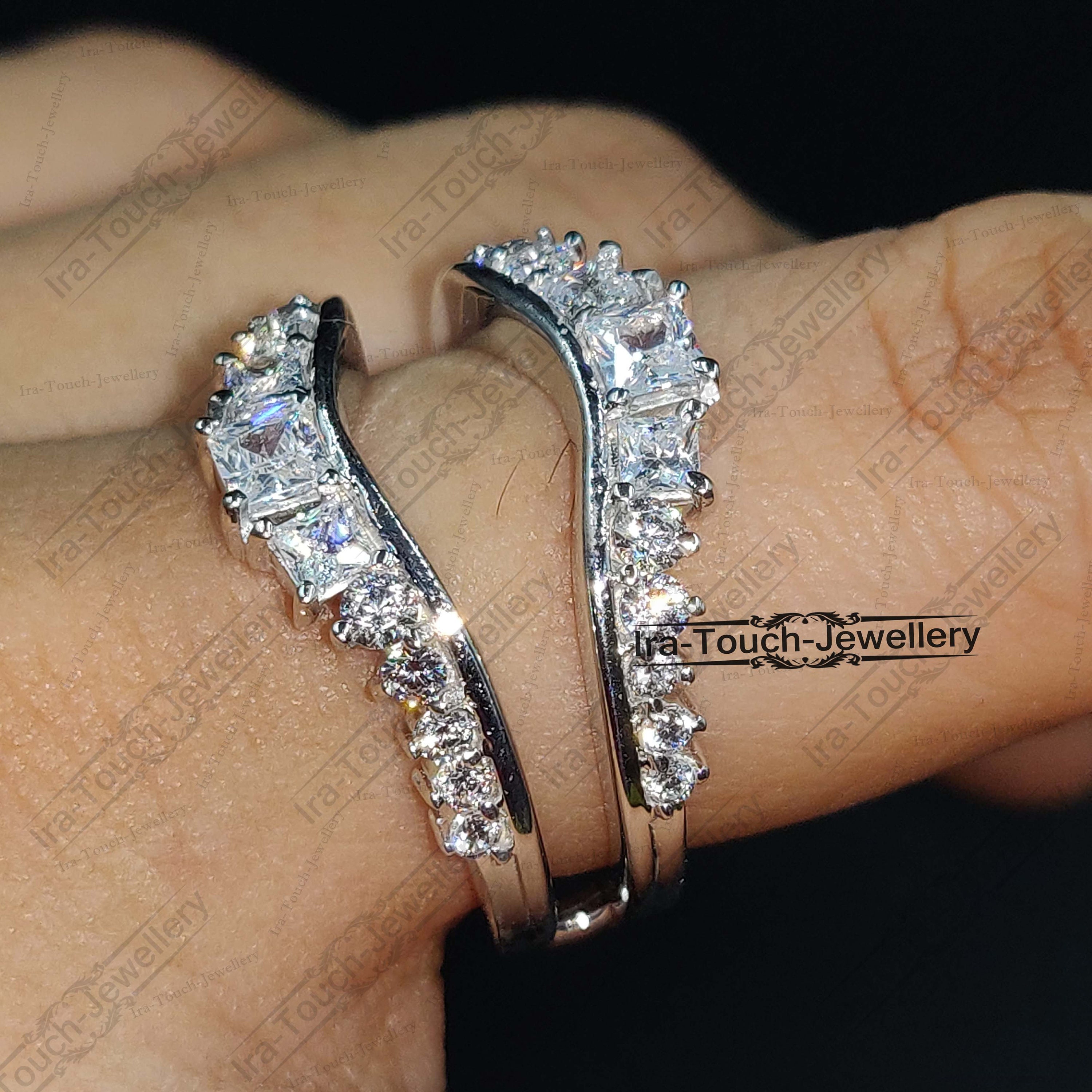 Diamond Band Enhancer Ring, White Gold Over Guard Band, Anniversary ...