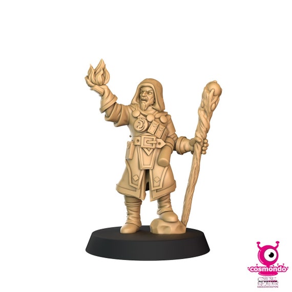 Human Wizard Miniature for Dungeons & Dragons RPG Scale | Etsy