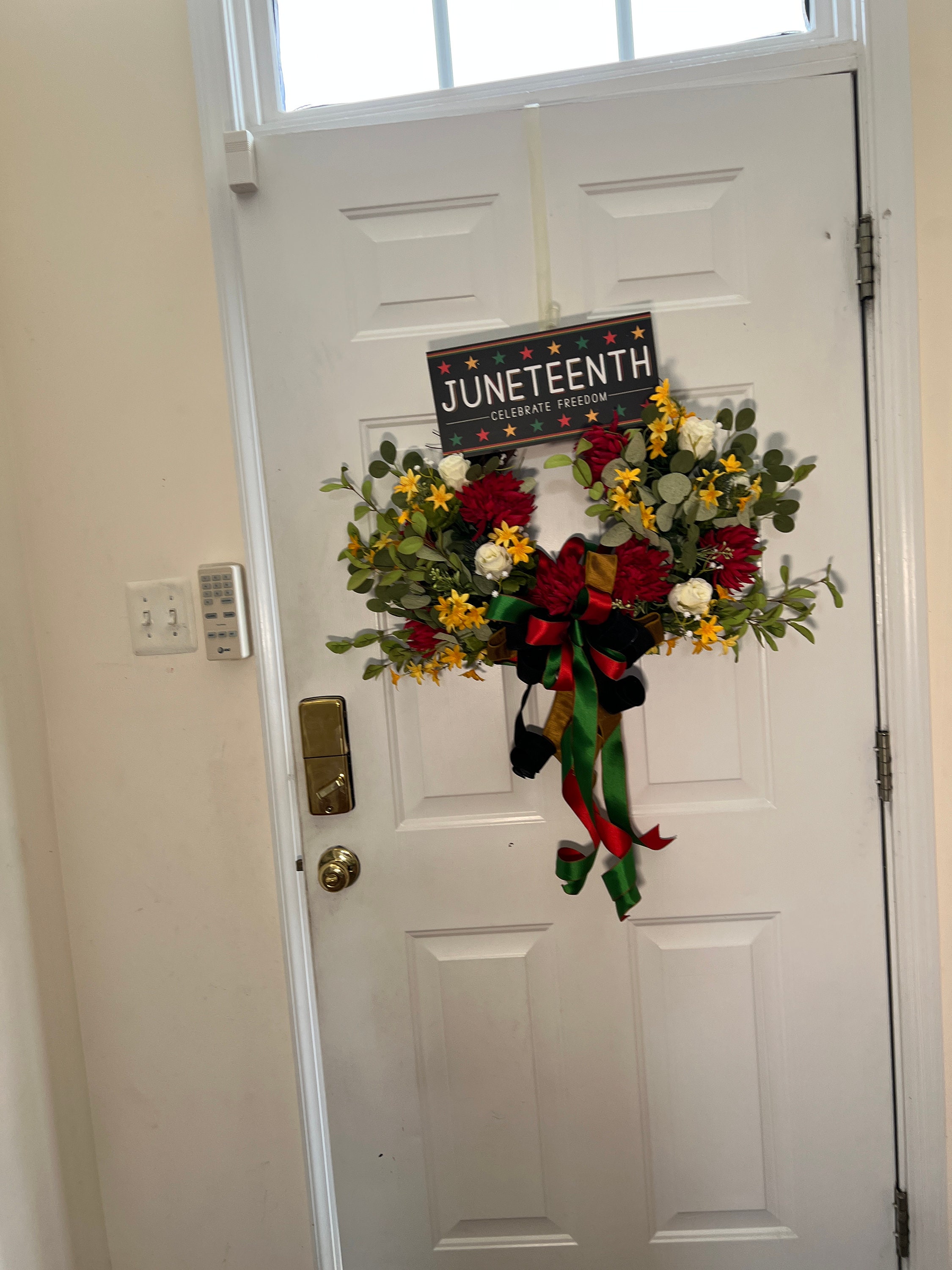 Juneteenth Front Door Wreath, Black History Wreath, Black History ...
