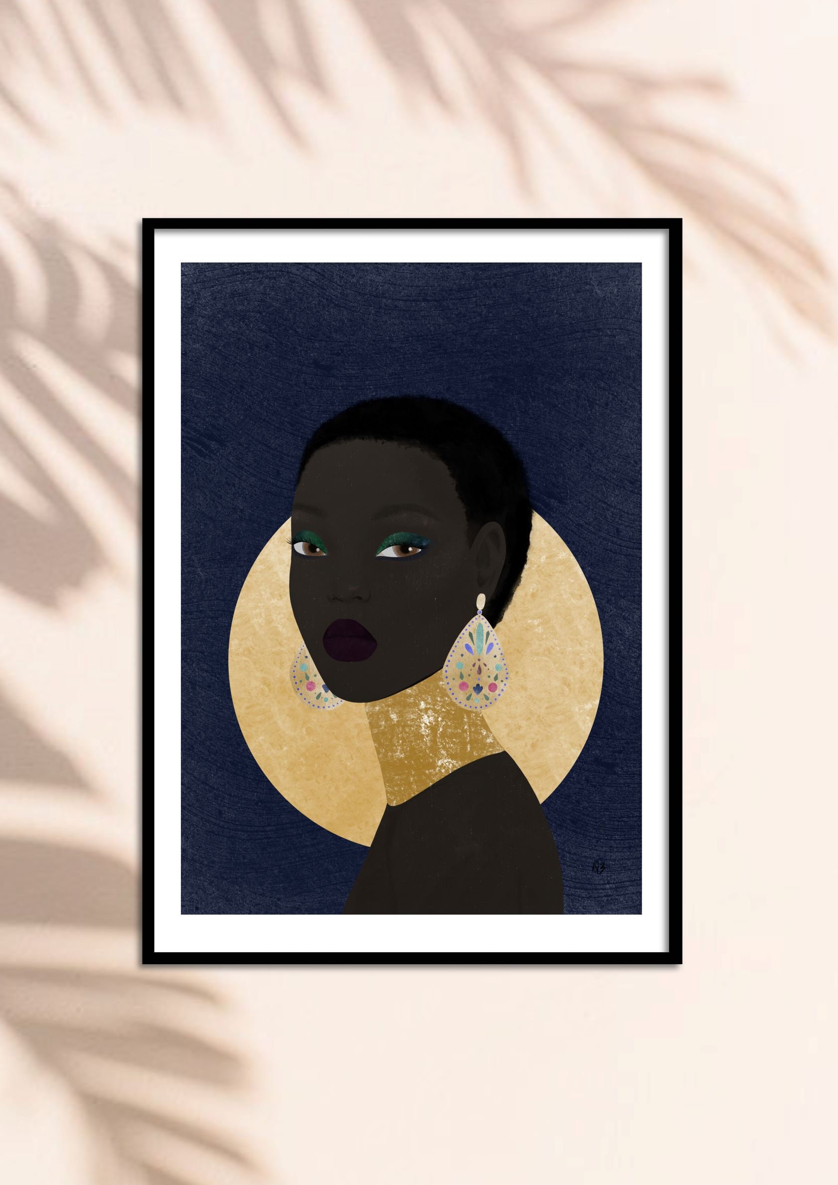 Golden Abstract Portrait A4 and A3 Art Print - Etsy