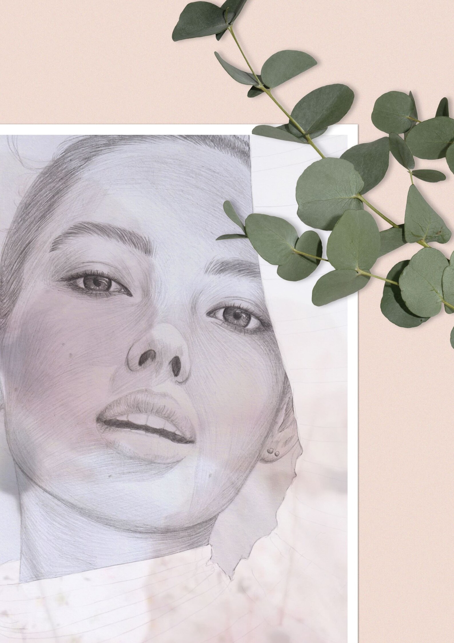 Shadows Girl Portrait, A4 and A3 Art Print, Pencil Drawing Digitally ...