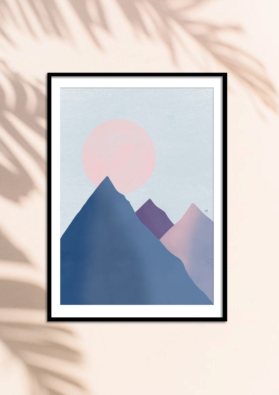 Mountains Abstract Landscape Poster, A4 and A3 Art Print - Etsy