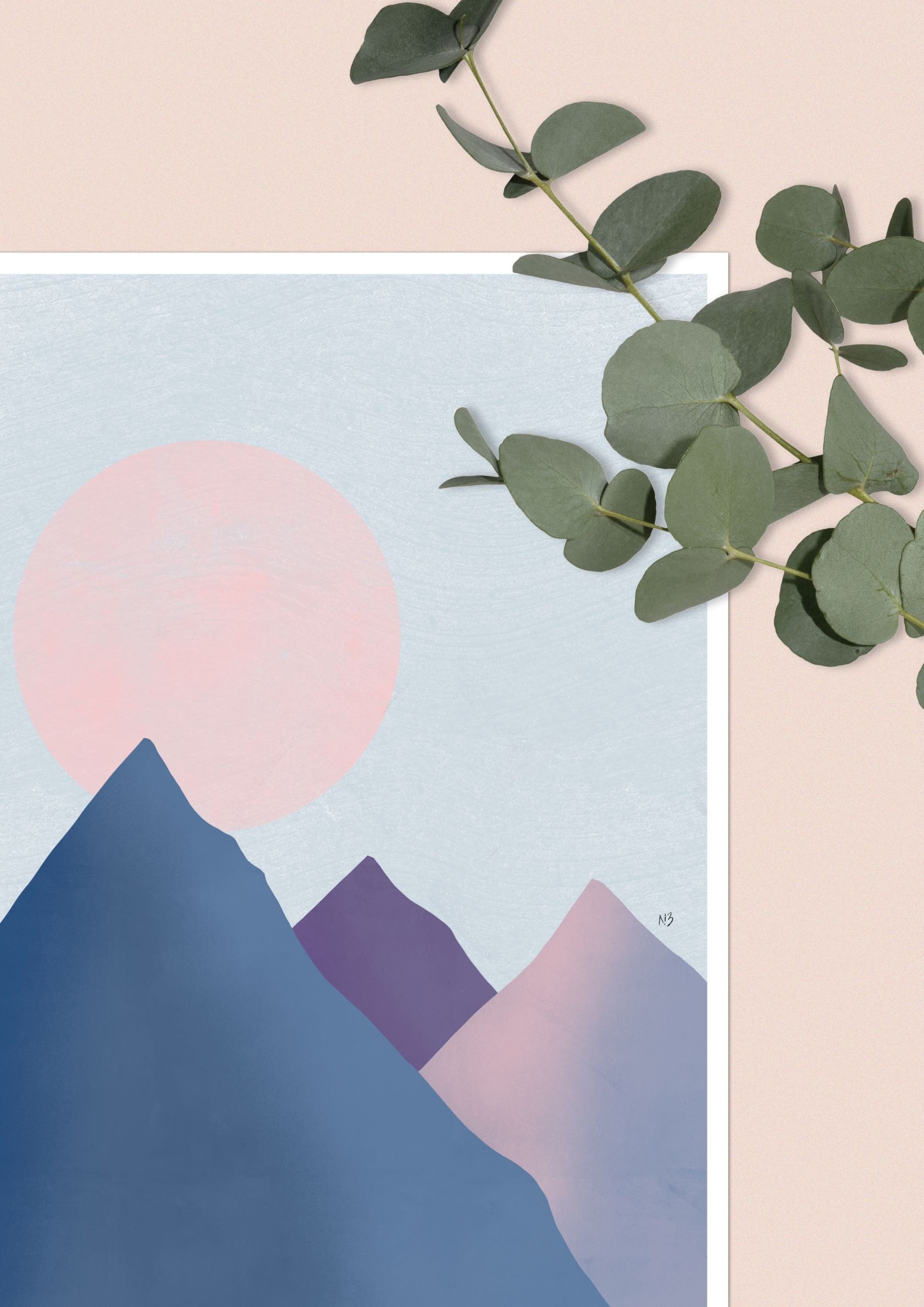 Mountains Abstract Landscape Poster, A4 and A3 Art Print - Etsy