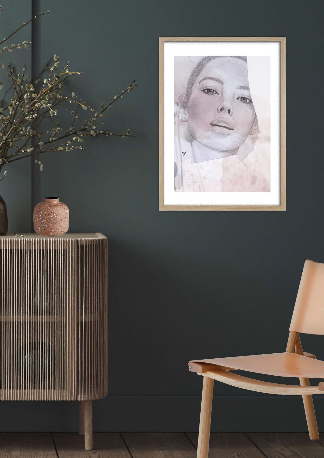 Shadows Girl Portrait, A4 and A3 Art Print, Pencil Drawing Digitally ...