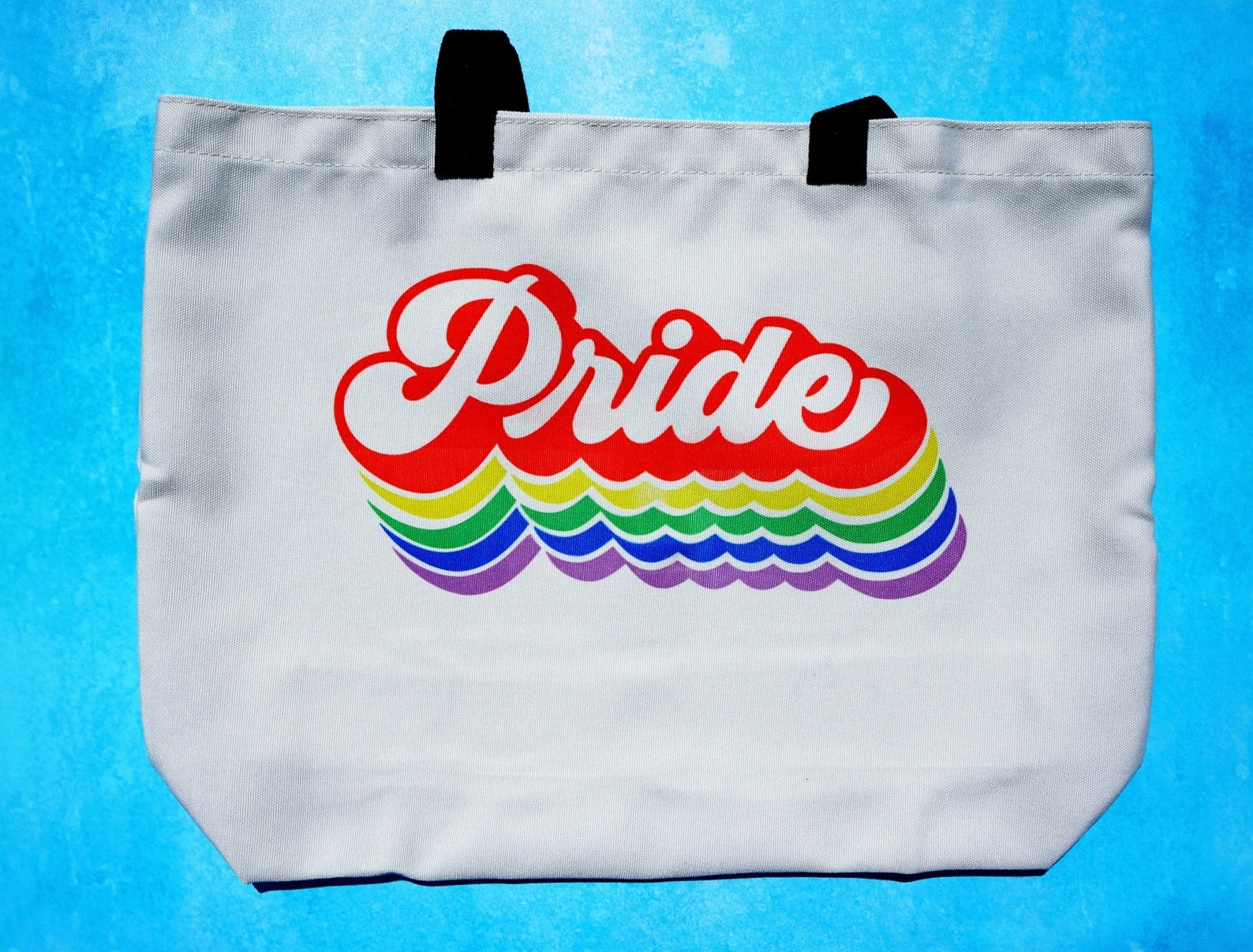 Pride Tote Bag Multi Rainbow Colored Infusible Ink Tan Etsy