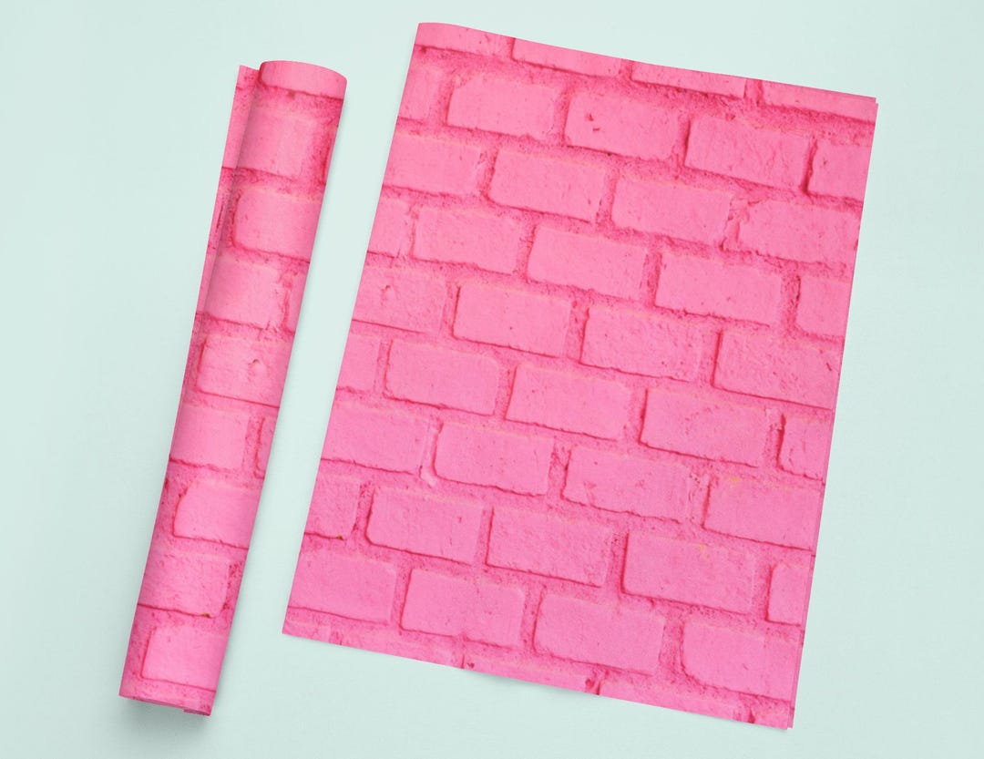 Hot Pink Brick Photography Backdrop | Photorealistic Styling Mat for ...