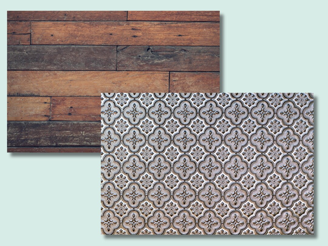 Double Sided Photography Backdrop: Rough Wood Floor & Tin Tile - Etsy