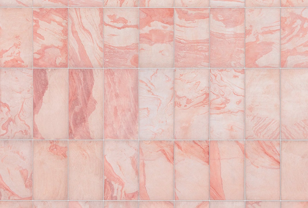 Peachy Marble Tiles Rigid Photography Backdrop | Flat Lay Photo Surface ...