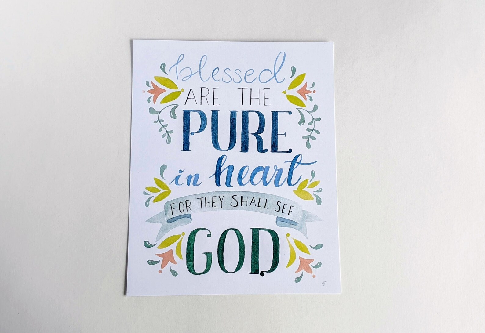Pure in Heart Scripture Verse Beatitude Watercolor Art Print - Etsy