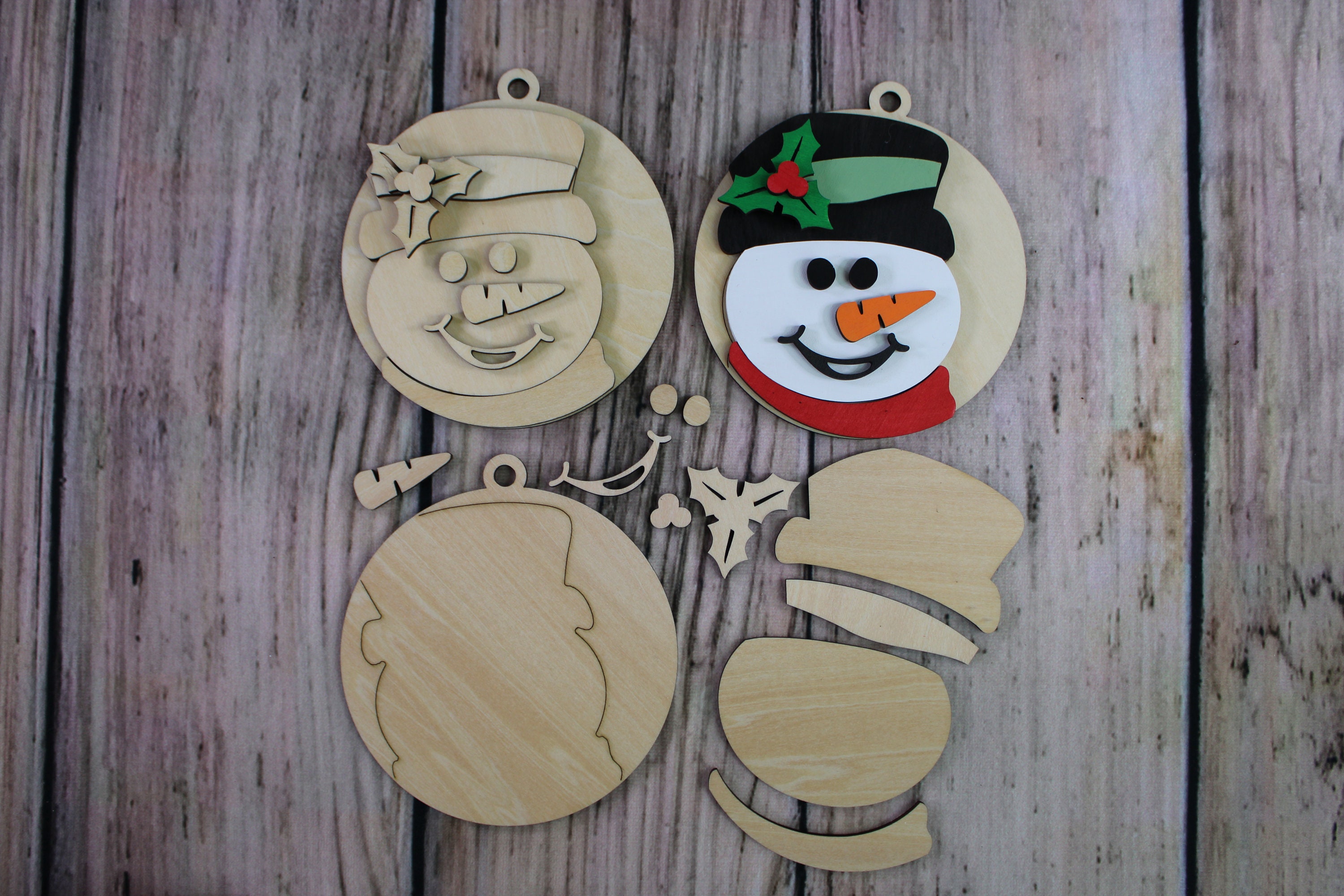 Laser Cut Holiday & Christmas Ornaments Snowman Santa - Etsy