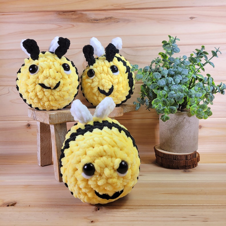 Plushie Bees | Stuffies | Handmade Spring Decor | Plush Bee | Gift ...