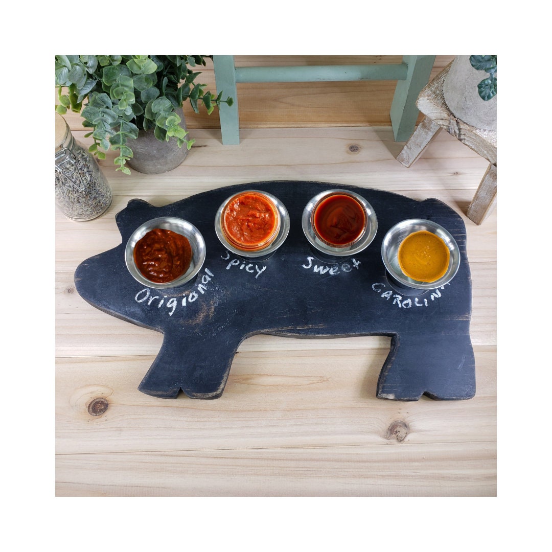Wooden Pig Shaped Barbecue Sauce Serving Tray |entertain| Summer Fun ...