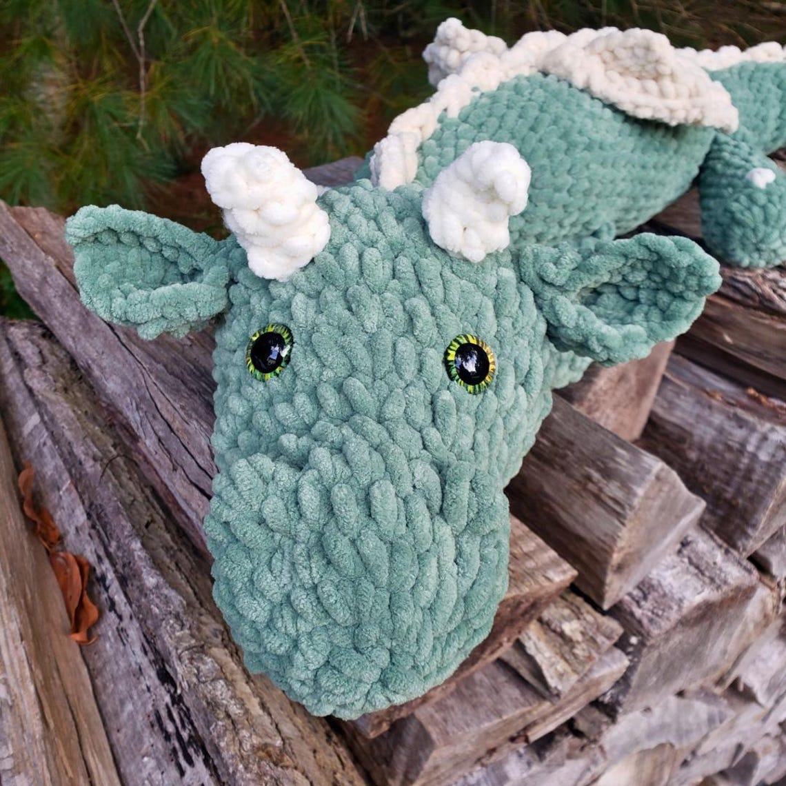 Huge Handmade Crocheted Plush Dragon Lovie | Adorable Cuddly Dragon ...