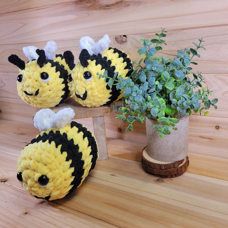 Plushie Bees | Stuffies | Handmade Spring Decor | Plush Bee | Gift ...