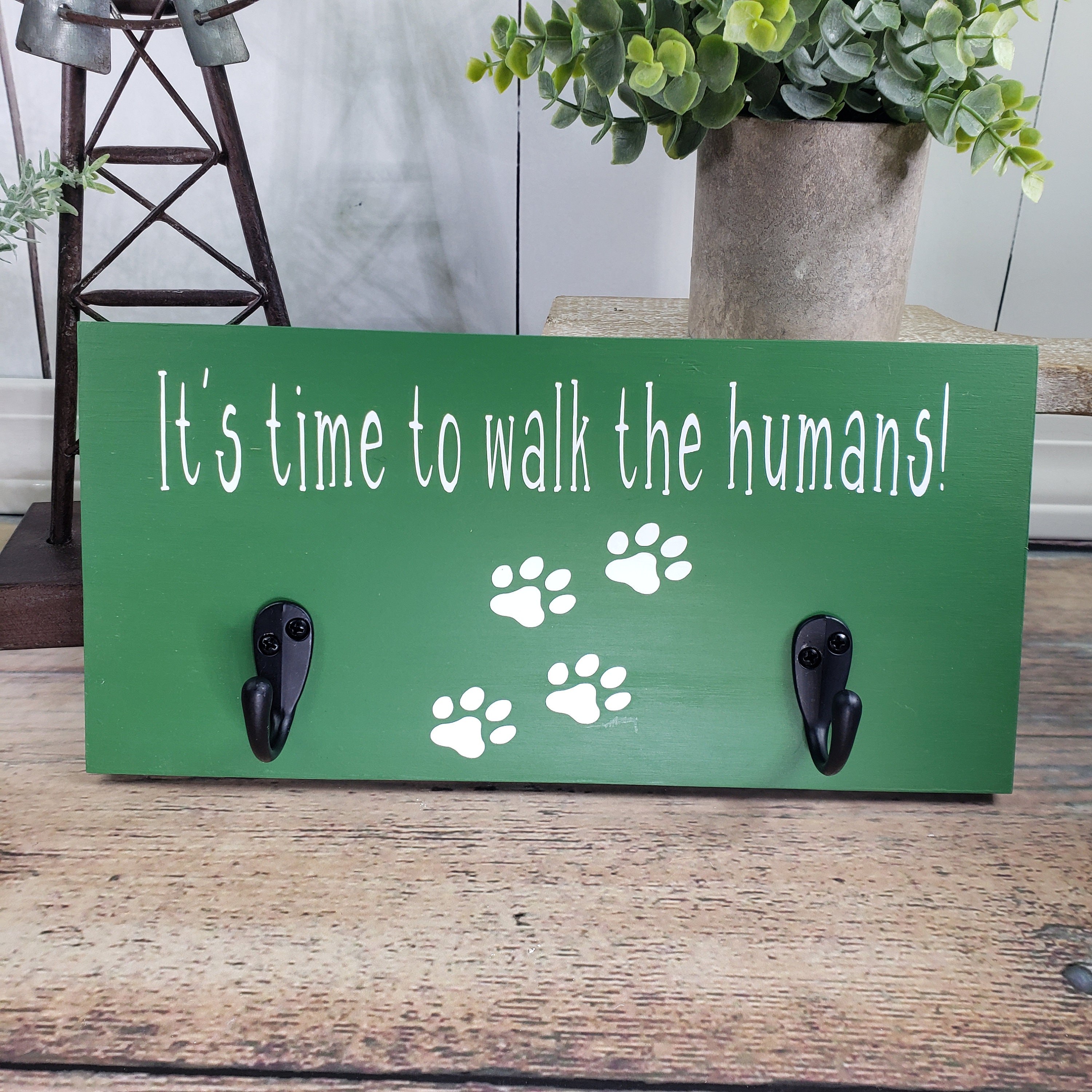 Handmade Wooden Dog Leash Holders it's Time to Walk the Humans. Choose ...
