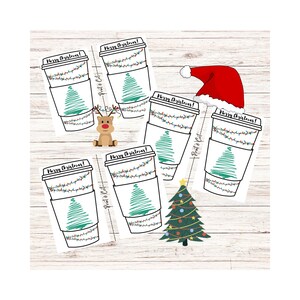 Merry Christmas Cup Cozy Insert | Download |paper | Printable| Holiday ...