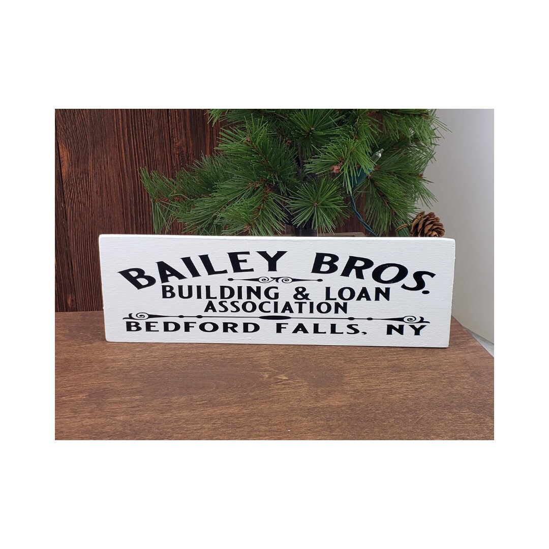 Bailey's Building & Loan Tiered-tray Sign Farmhouse Decor Christmas ...
