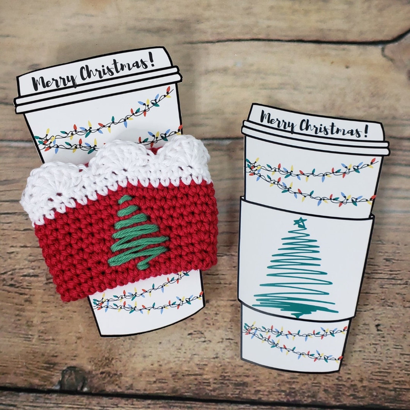 Merry Christmas Cup Cozy Insert | Download |paper | Printable| Holiday ...