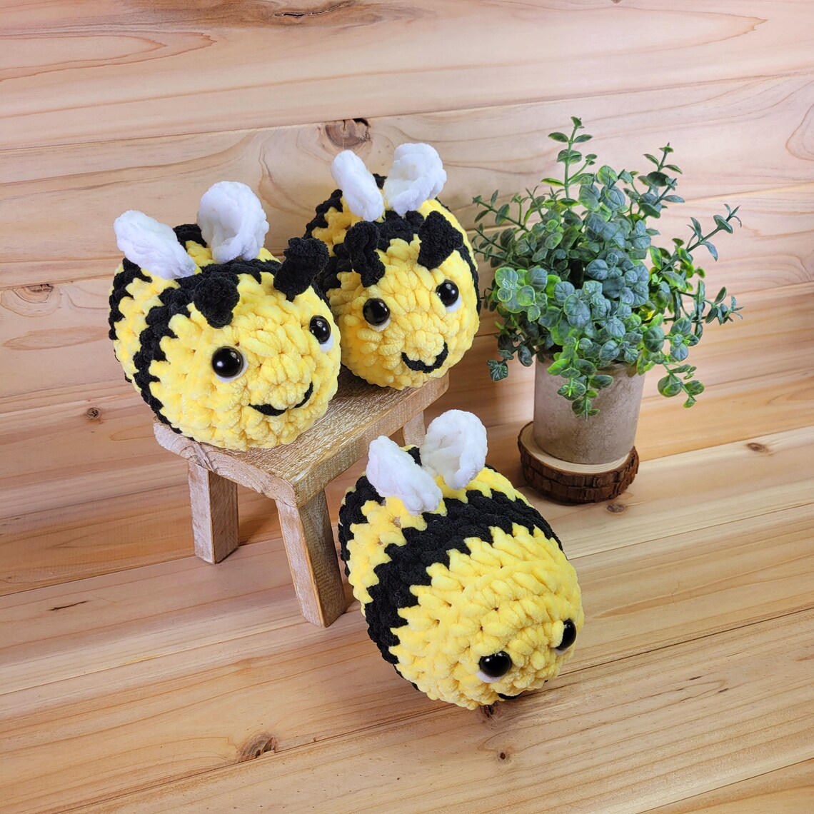 Plushie Bees Stuffies Handmade Spring Decor Plush Bee Gift Summer ...
