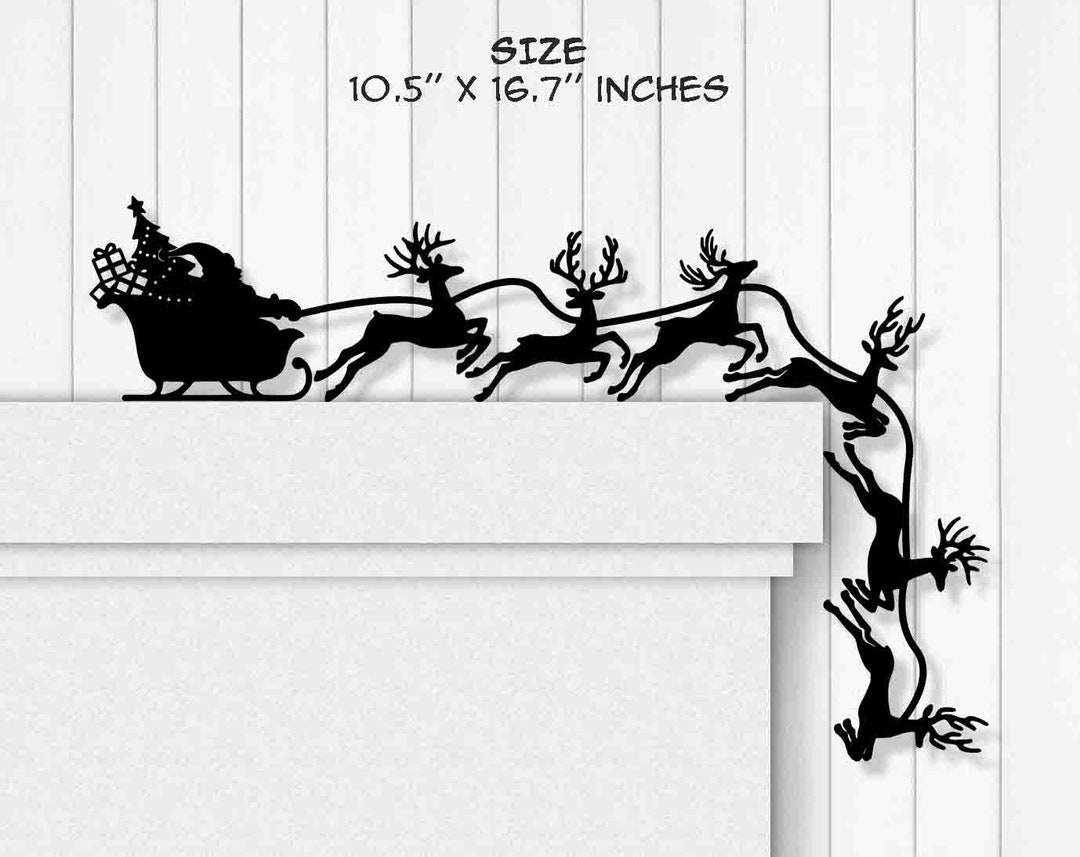 Christmas Corner Sign, Santa Claus Reindeer Decor, Instant Download ...