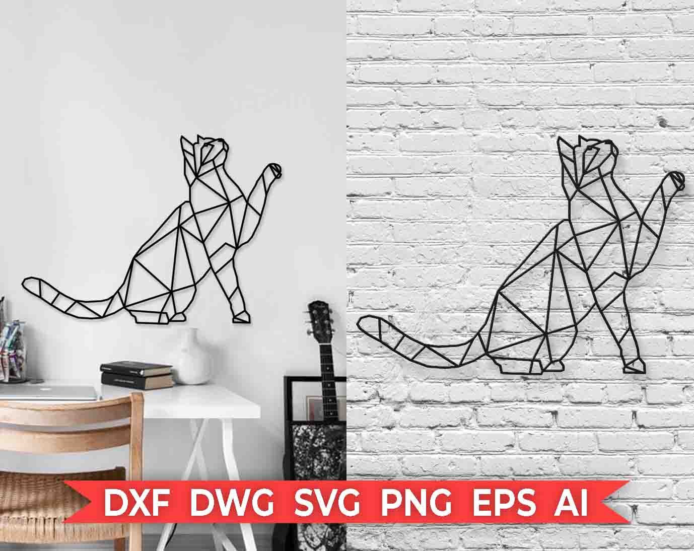 Cat Wall Decor Vector Laser Cut Template Cut File Instant - Etsy