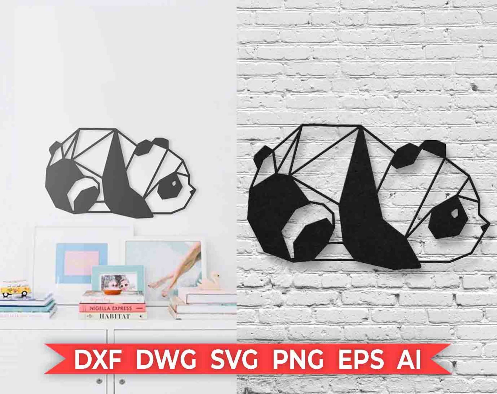 Panda Wall Decor Vector Laser Cut Template Cut File Instant - Etsy