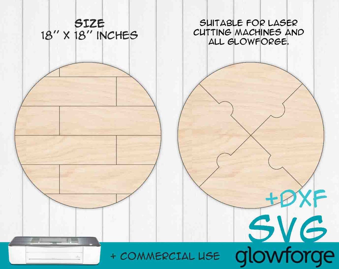18'' Shiplap Circle SVG, Glowforge SVG, 18 Inches, Cut File, Instant ...