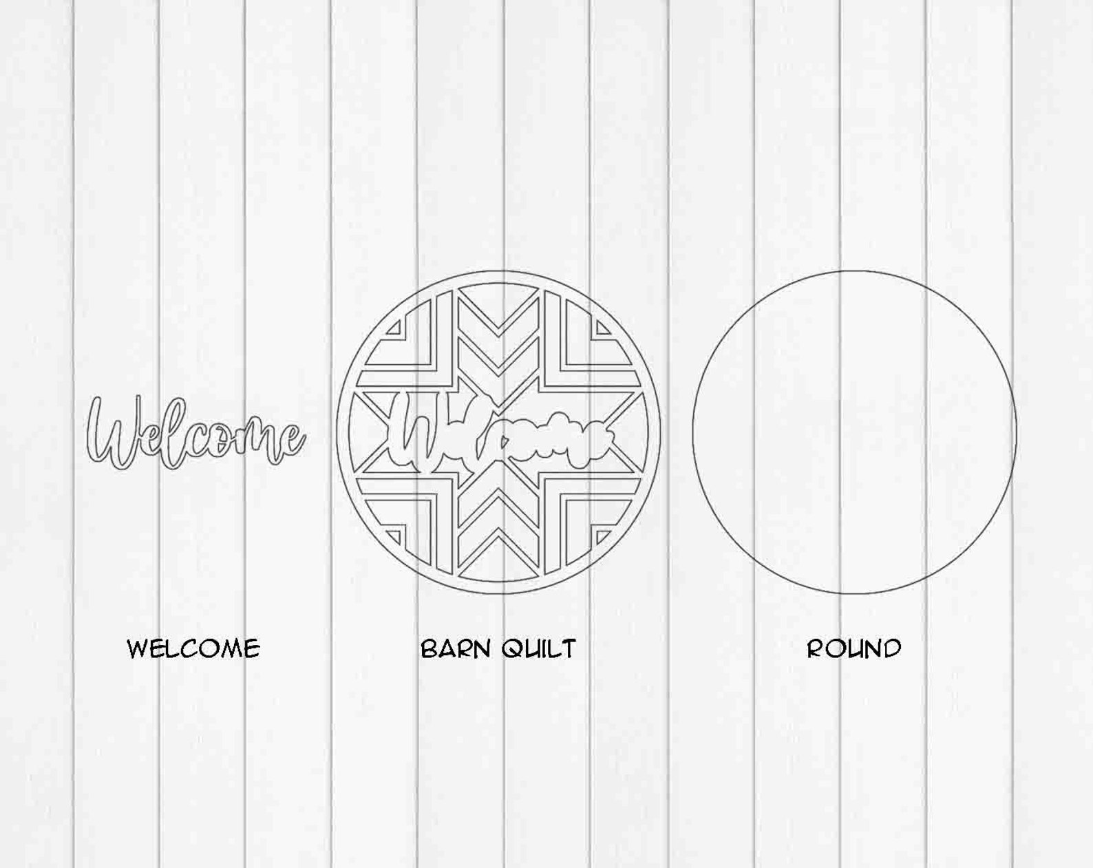 Welcome Round Wood Sign Barn Quilt Instant Download Svg - Etsy