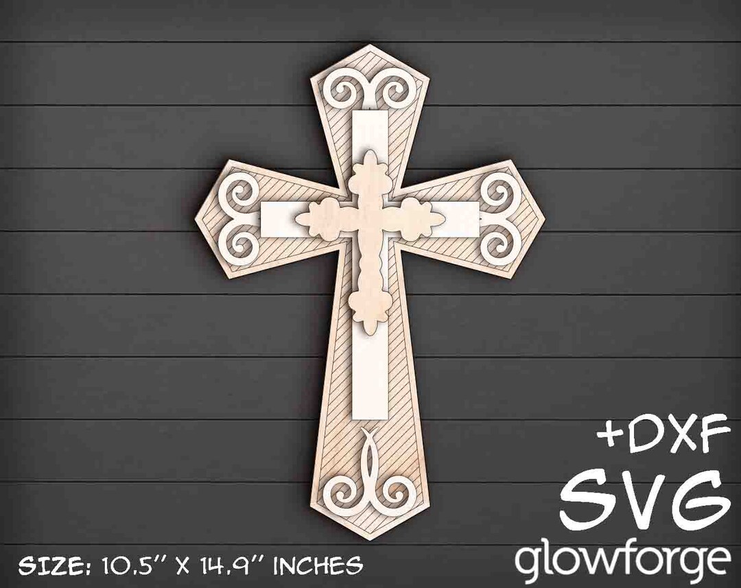 Cross, Glowforge SVG, Laser Cut Files, Door Hanger, Home Decor, Wall ...