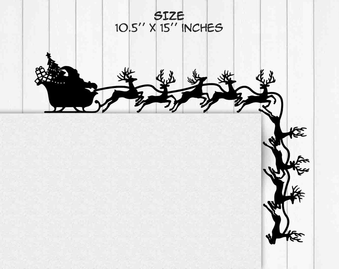 Christmas Corner Sign, Santa Claus 9 Reindeer Decor, Instant Download ...