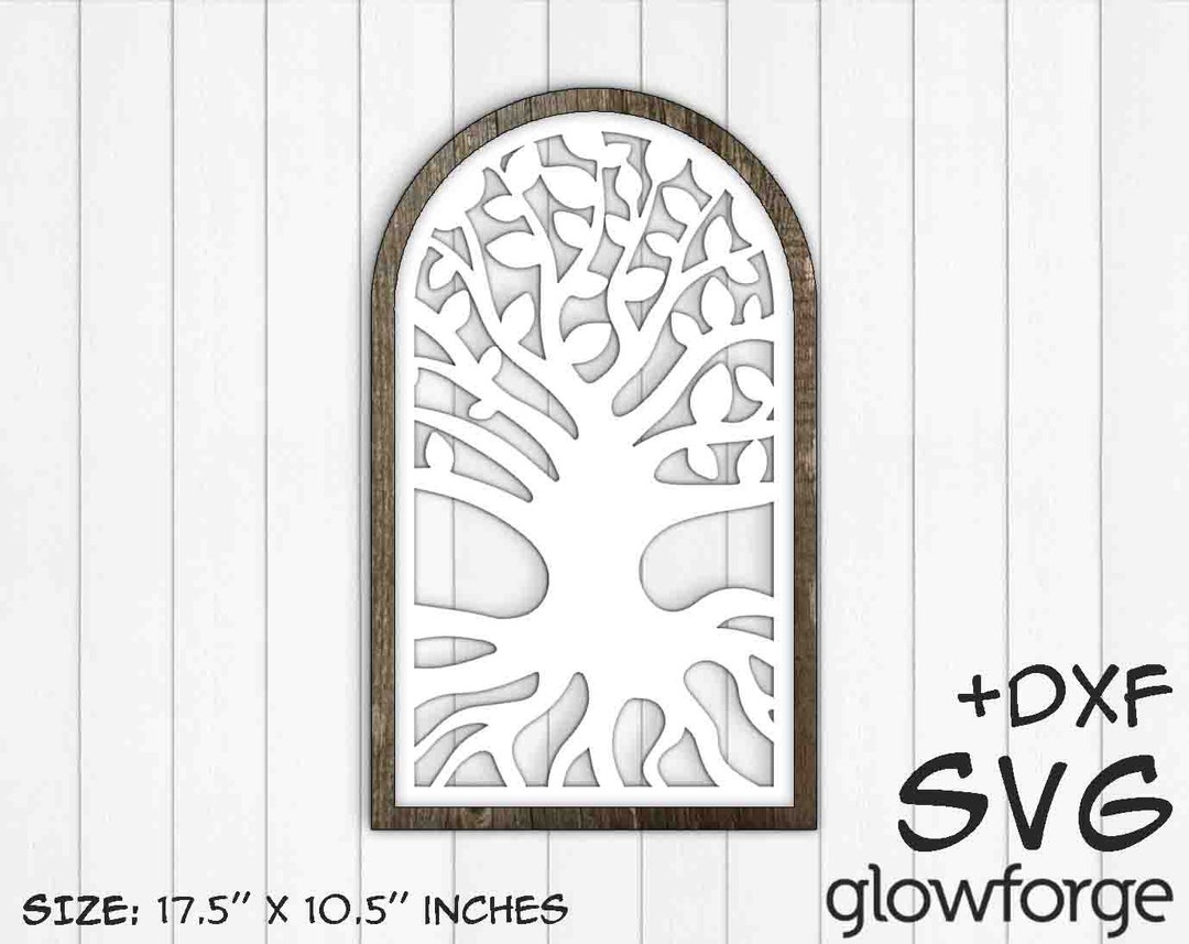 17.5'' X 10.5'' Tree Frame SVG, Glowforge SVG, Cut File, Instant ...