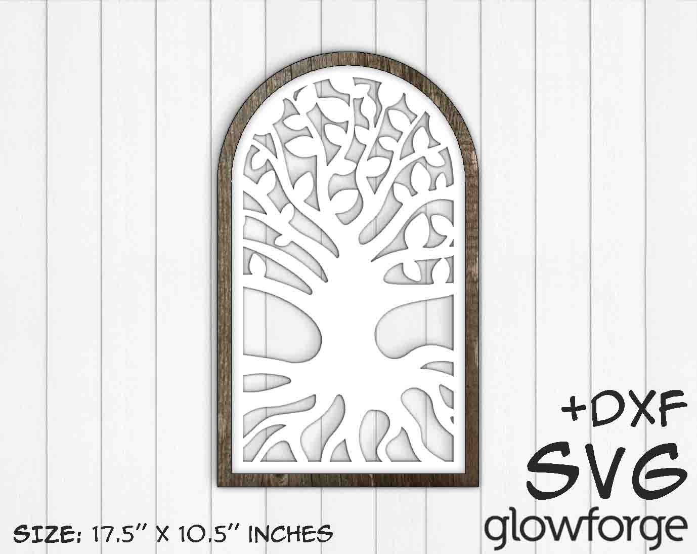 17.5'' x 10.5'' Tree Frame SVG Glowforge SVG | Etsy