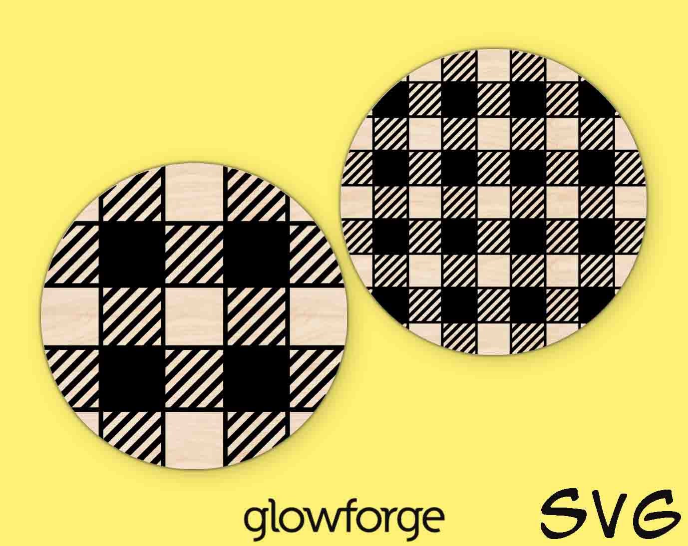 Buffalo Plaid Glowforge SVG Circle Round Cut File Instant - Etsy