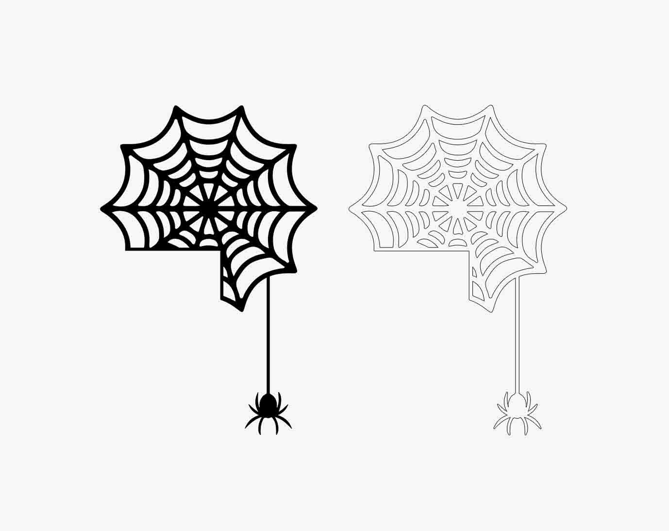 Spider Web Corner Sign Halloween Decor Instant Download Svg | Etsy