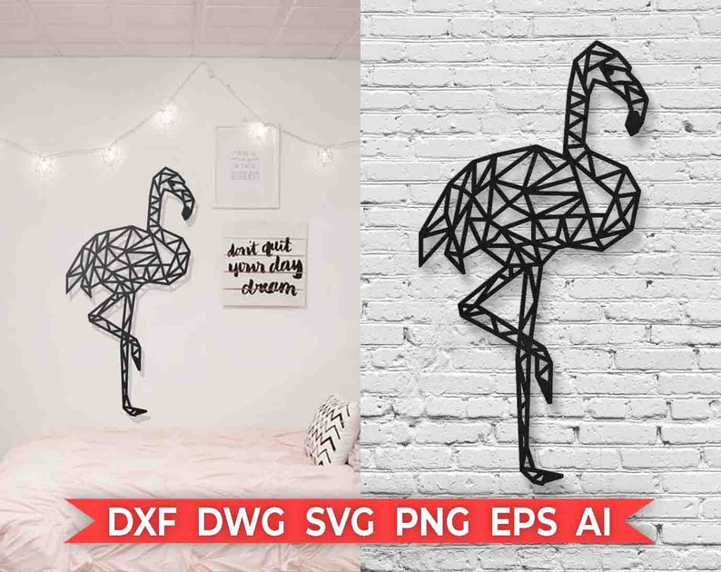 Flamingo Wall Decor Vector Laser Cut Template Cut File Instant Download ...