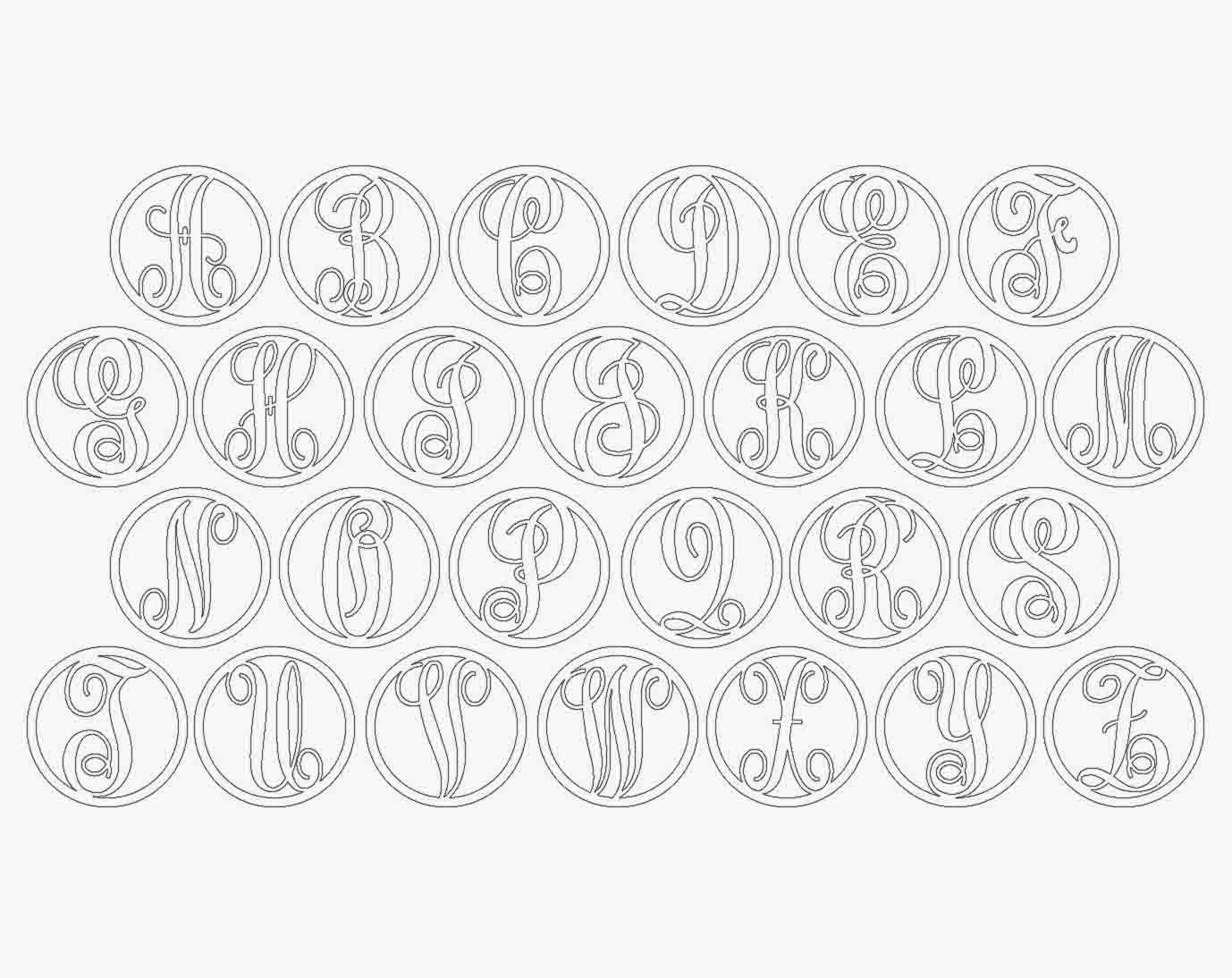 Monogram Entire Alphabet Round Wood Sign Instant Download - Etsy