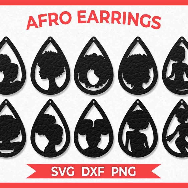 African Woman Earring Svg - Etsy