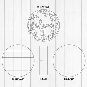 Welcome Round Wood Sign, Shiplap, Instant Download, Svg Pdf Dxf Formats ...