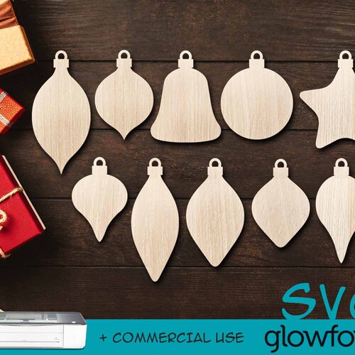 6 Christmas Ornaments Glowforge SVG Laser Cut DXF Instant - Etsy