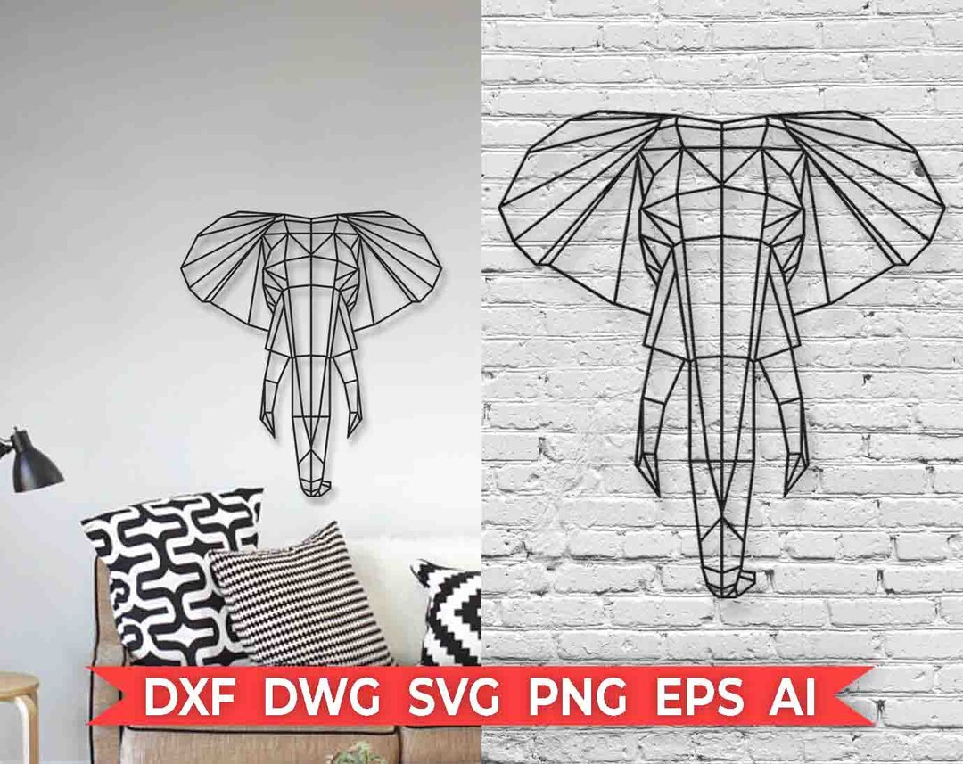 Elephant Wall Decor Vector Laser Cut Template Cut File Instant Download ...