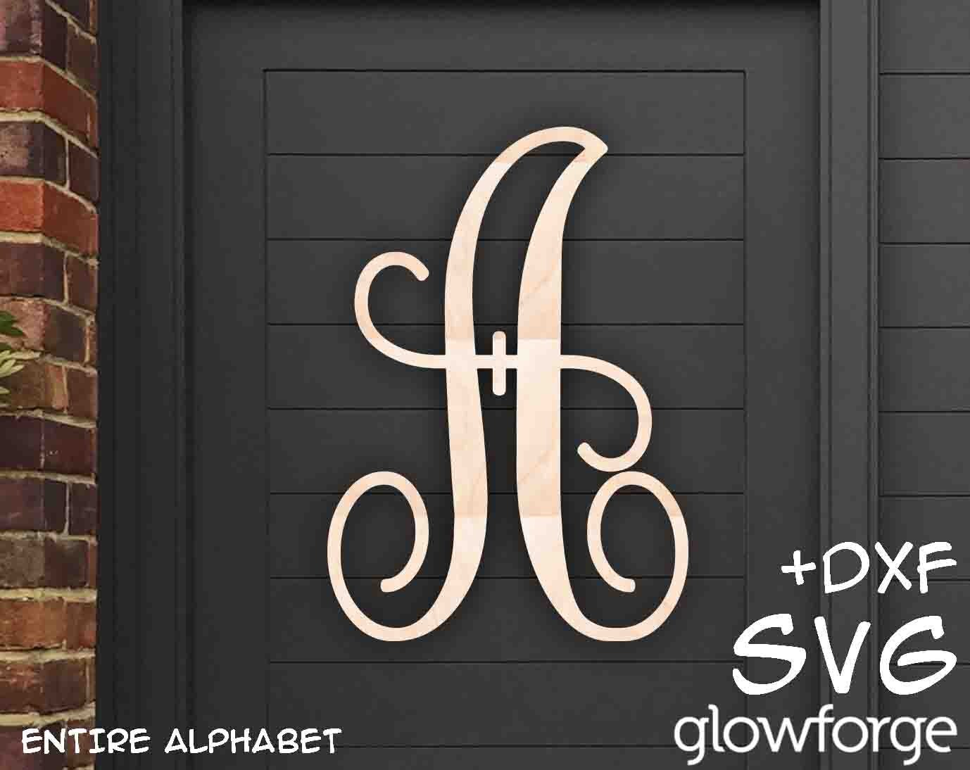 Monogram Entire Alphabet Letter Glowforge SVG Door Hanger - Etsy
