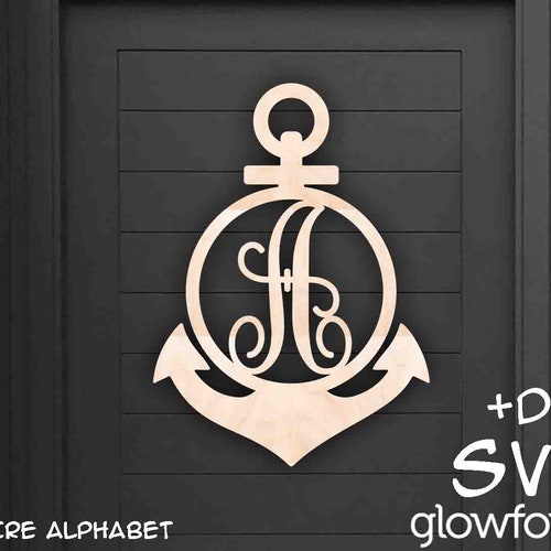 Anchor Monogram Entire Alphabet Letter Glowforge SVG Door - Etsy