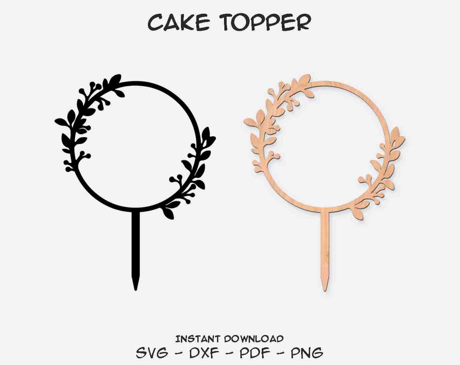Cake Topper, Circle, Round, Leaf, Leaves, Glowforge, Vector, Cut File ...