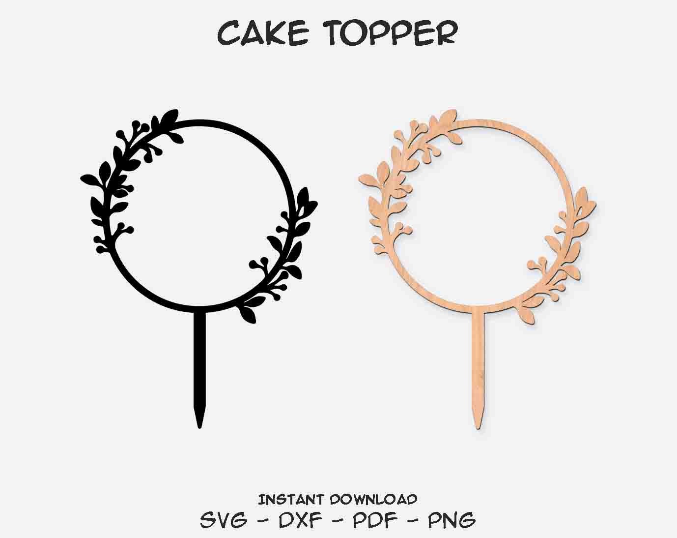 Cake Topper, Circle, Round, Leaf, Leaves, Glowforge, Vector, Cut File ...
