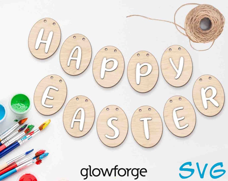 Happy Easter Glowforge SVG Laser Cut Files DIY Easter - Etsy