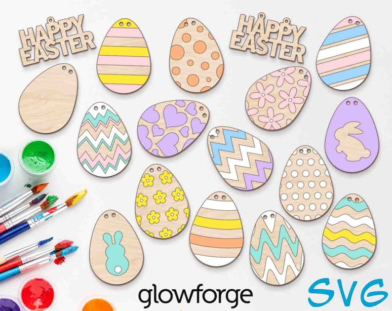 Easter Bundle, Glowforge SVG, Laser Cut Files, DIY, Easter, Egg, Eggs ...