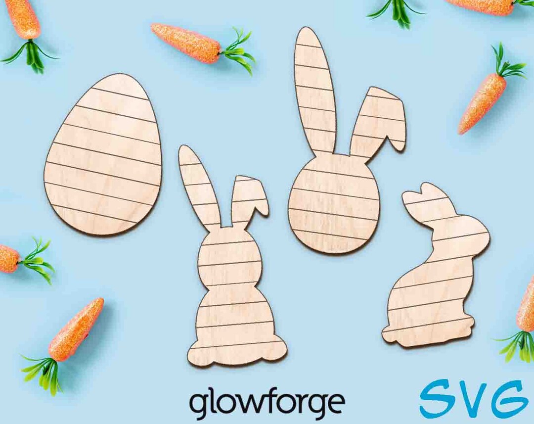 Easter Shiplap, Glowforge SVG, Bunny Rabbit Egg, Cut File, Instant ...