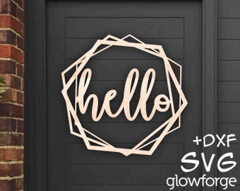 Welcome Glowforge SVG Door Hanger Cut File Instant | Etsy