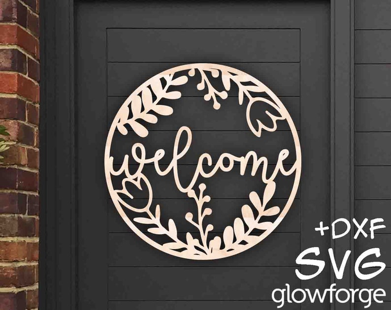Welcome, Glowforge SVG, Door Hanger, Cut File, Instant Download, Laser ...