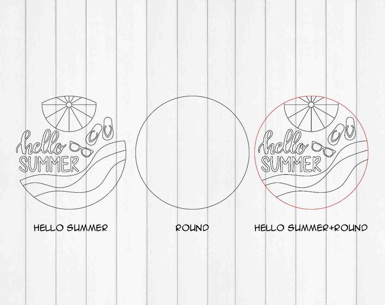 Hello Summer, Round Wood Sign, Beach Flip Flop, Instant Download, Svg ...